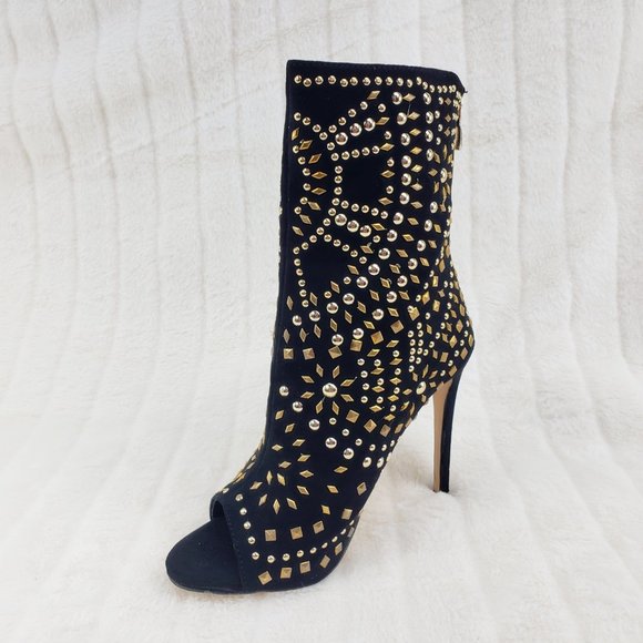 Liliana | Shoes | Black Metal Stud 475 High Heel Ankle Boots | Poshmark